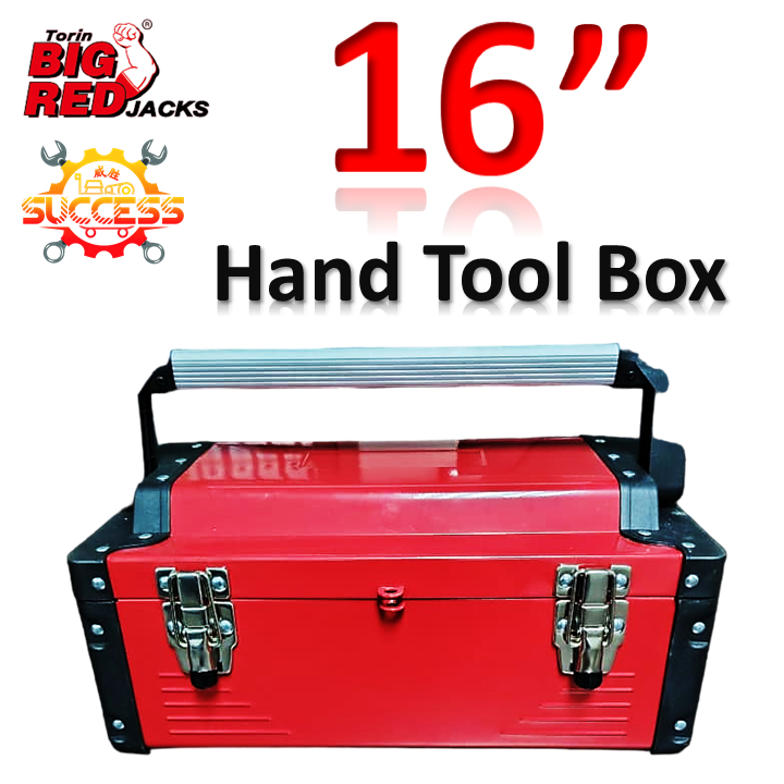 BIGRED 16" Hand Tool Box Plastic Steel with Metal Latches & Padlock ...
