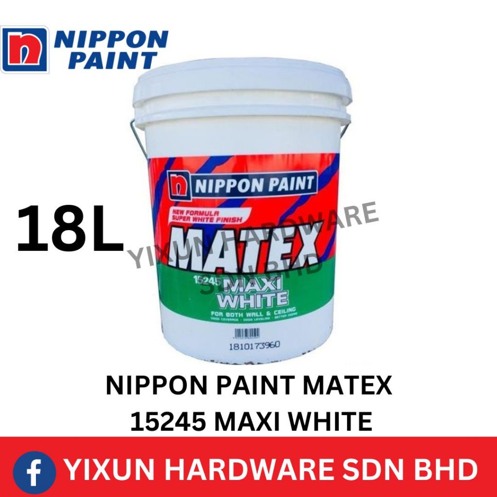 NIPPON PAINT Super Matex Maxi White Maxiwhite 15245 Cat Putih Dinding ...
