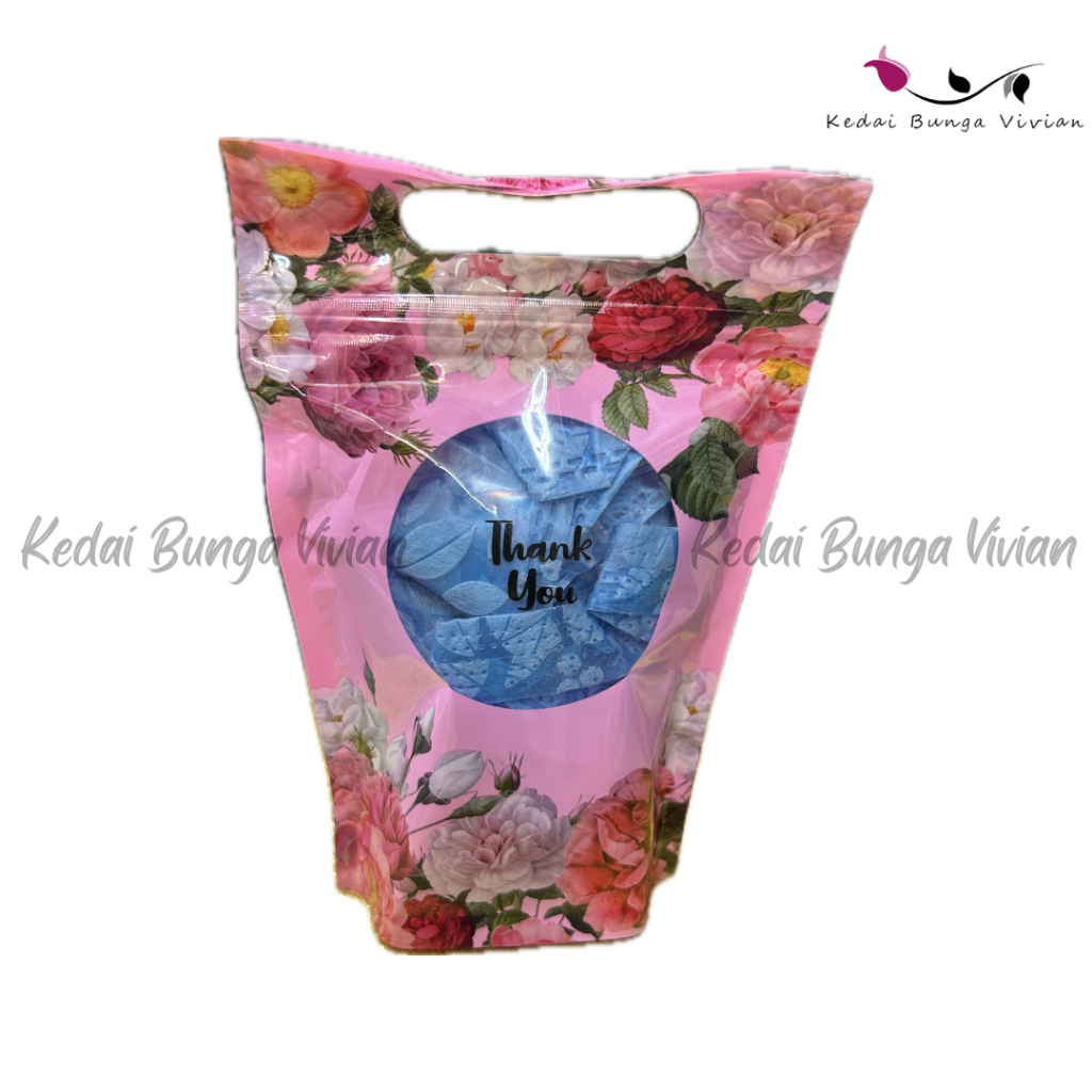 KBV 50pcs/pkt Thank You Ziplock Bag dgn Handle| Plastic Bag Goodies ...