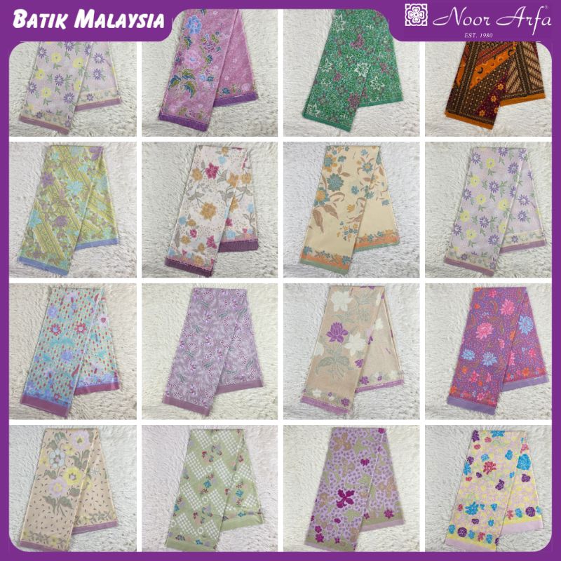 NOOR ARFA Kain Sarung Batik Premium | Batik Malaysia Pastel | Shopee ...