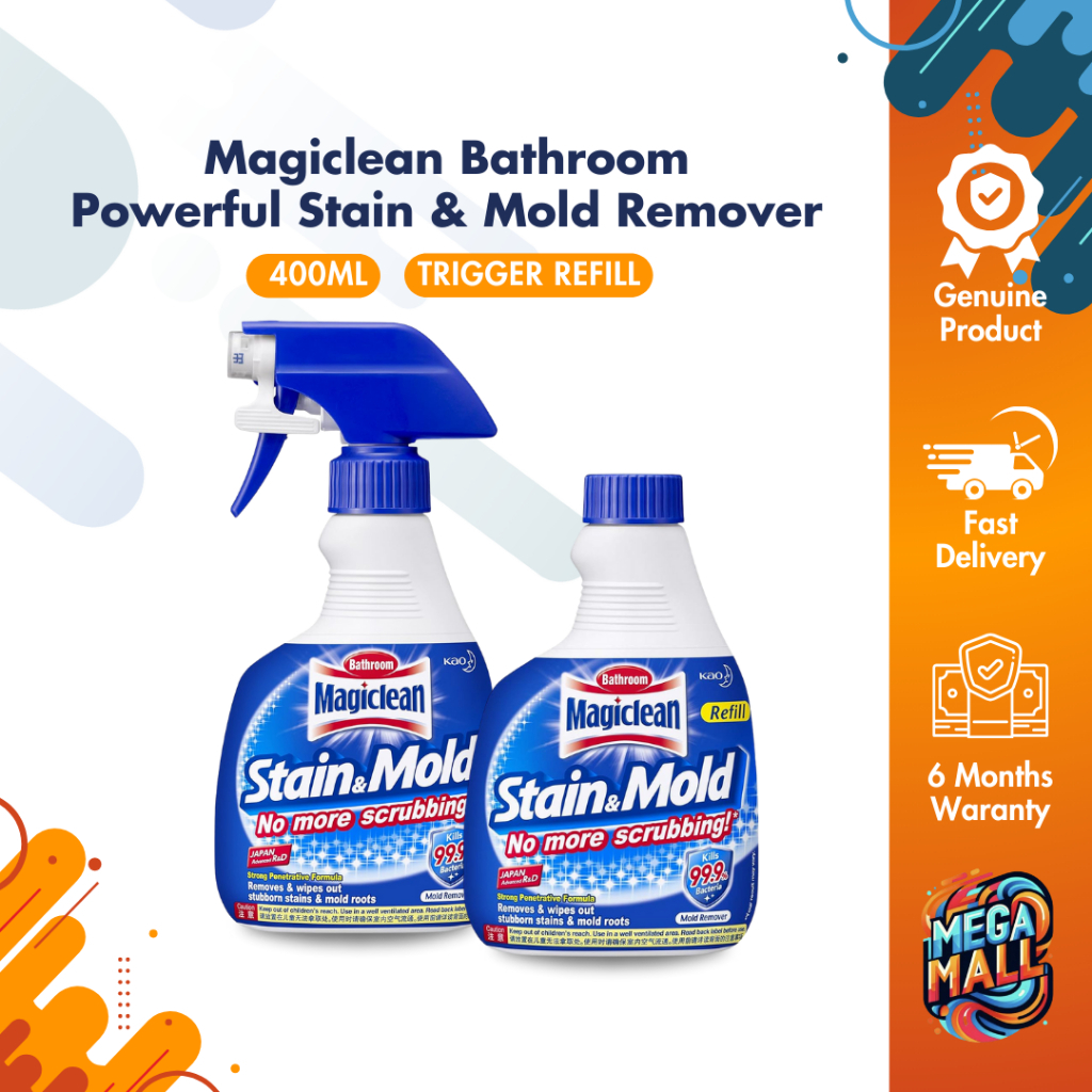 Magiclean Bathroom Powerful Stain & Mold Remover Trigger Refill 400ml ...