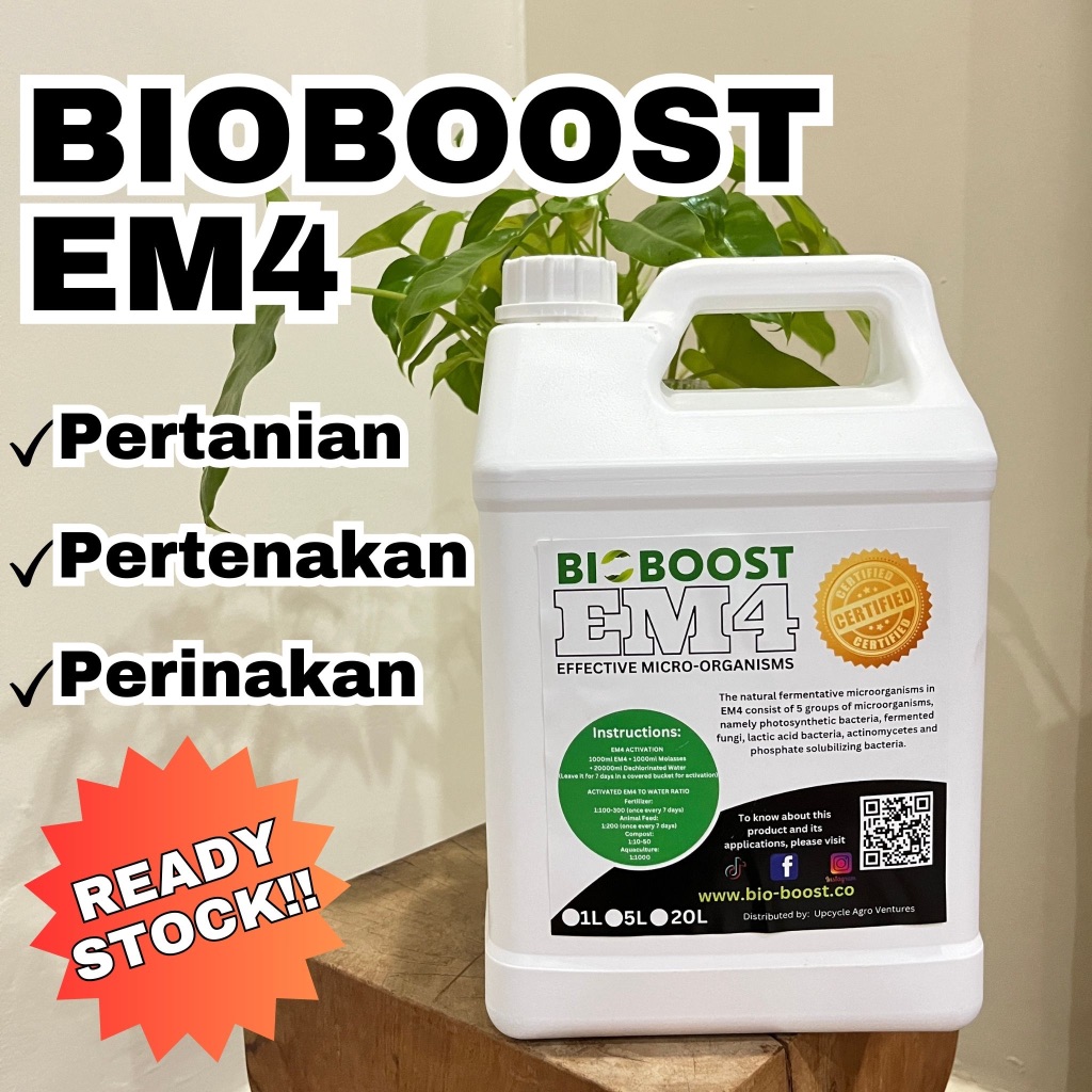 5L BioBoost EM4 Pentenakan Pertanian Perikanan Baja Kompos Ready Stock ...