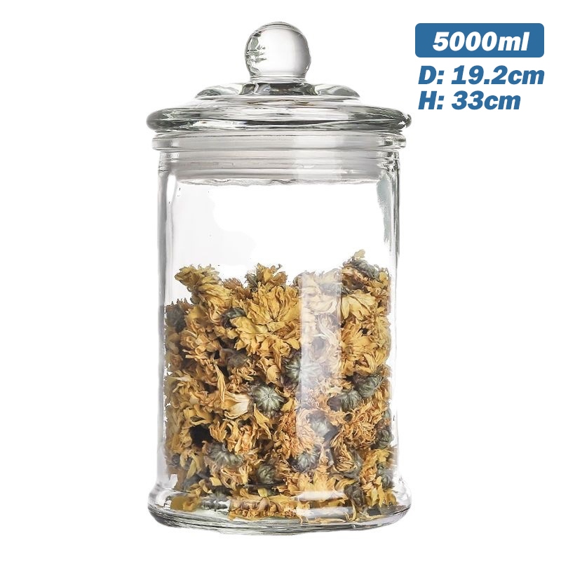 1250ml/ 2500ml/ 5000ml Large Clear Ornamented Pressed Cookies Glass Jar | Shopee Malaysia