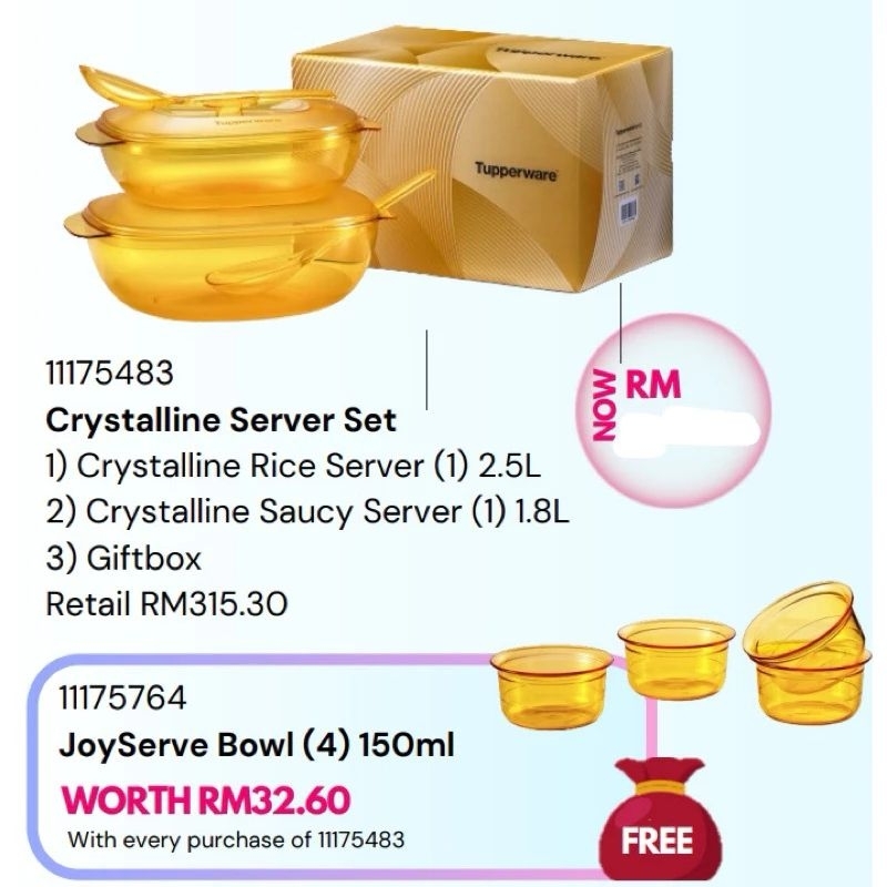 Tupperware Crystalline Saucy Server Set (2pcs) | Shopee Malaysia