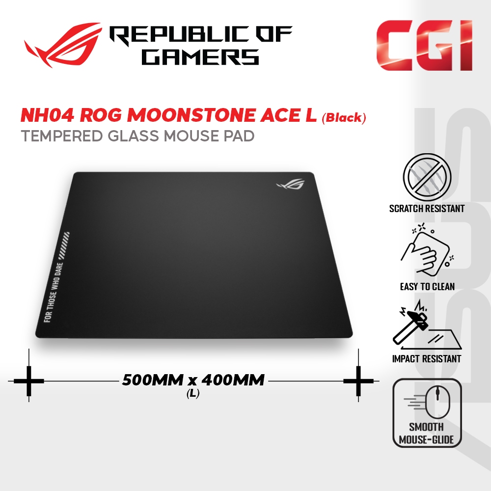 Asus NH04 ROG Moonstone Ace L Size Impact-Scratch Resistant Gaming ...