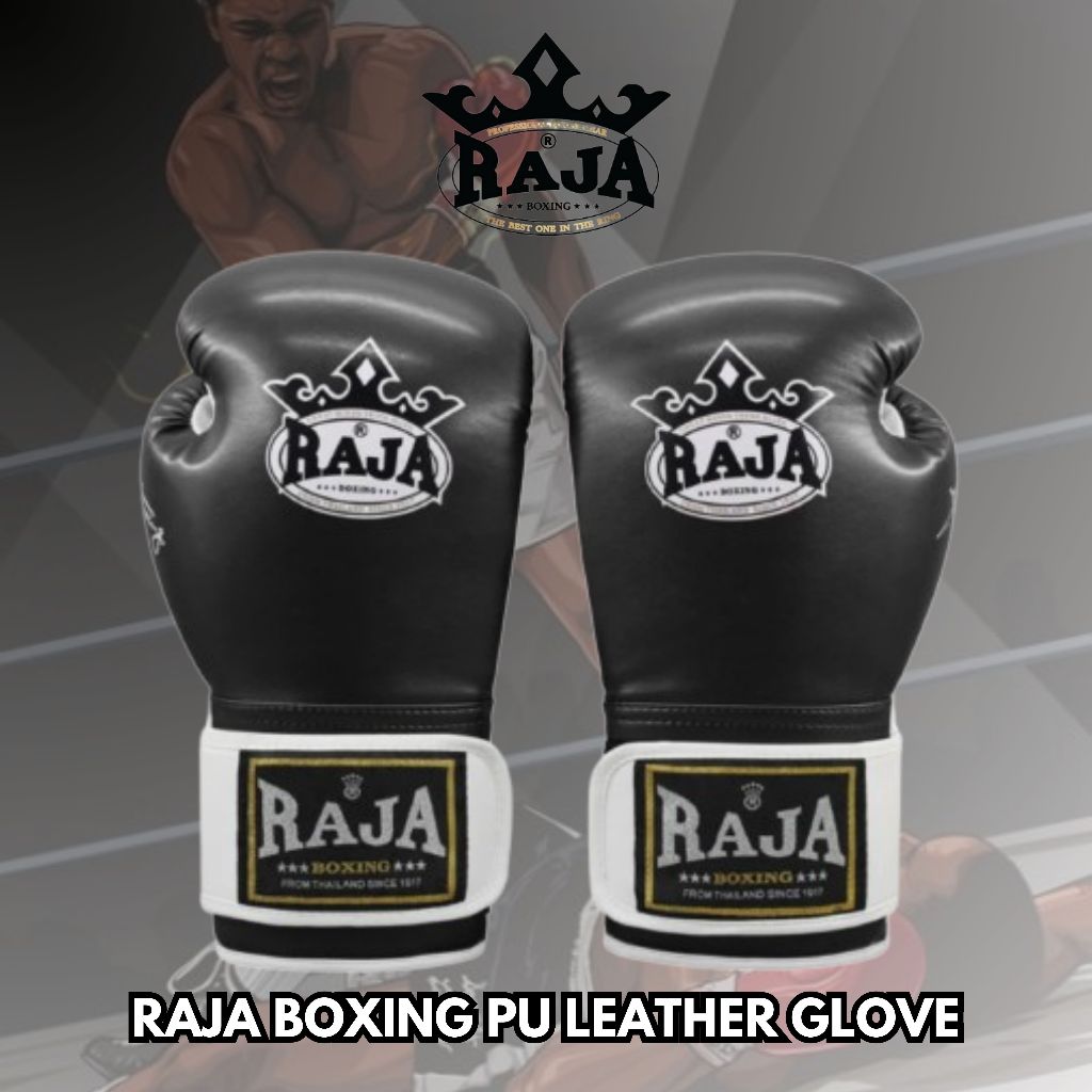 [Genuine] Raja Boxing PU Boxing glove leather muay thai boxing sparring ...
