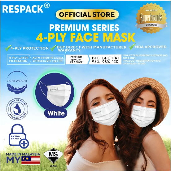 Respack 4- Ply Premium Surgical Face Mask 50 pcs | Shopee Malaysia