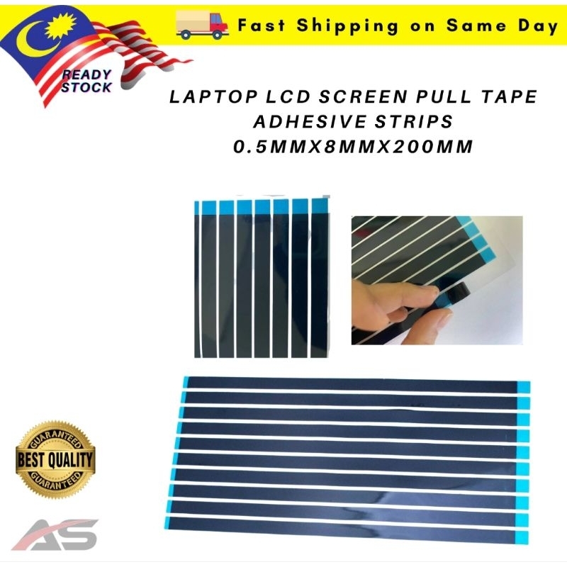 LAPTOP SCREEN PULL TAPE ADHESIVE STRIPS 0.5MM X 8MM X 200MM (2 PCS ...
