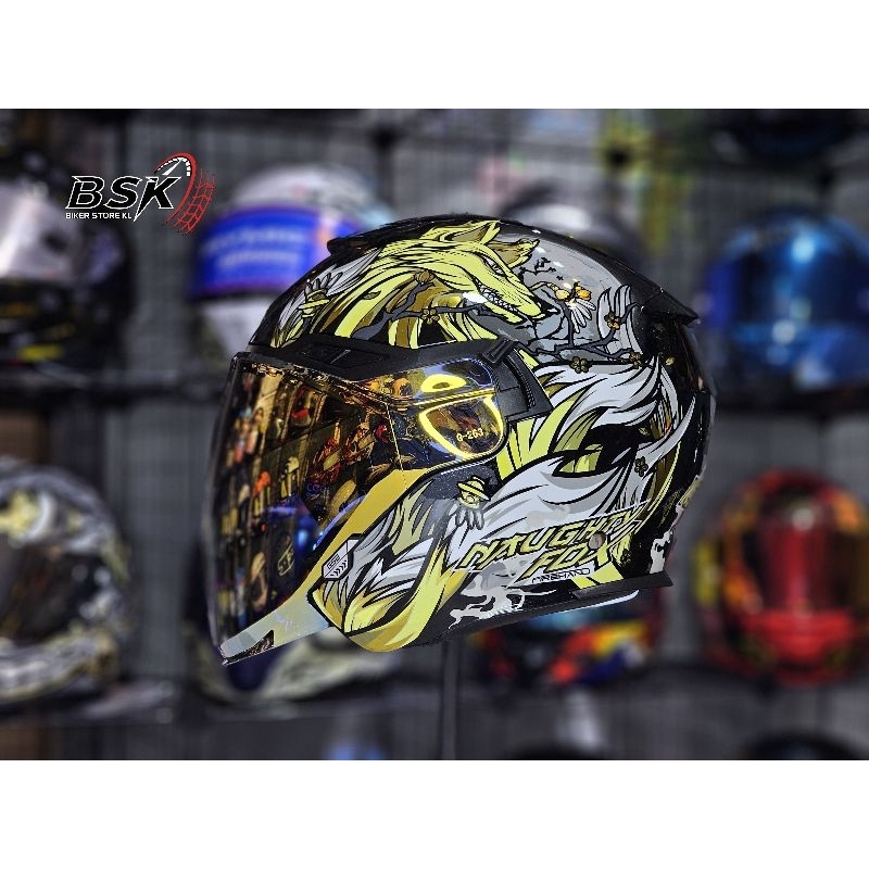 Original GSB G-263 Gold Foil Fox Open Face Helmet | Shopee Malaysia