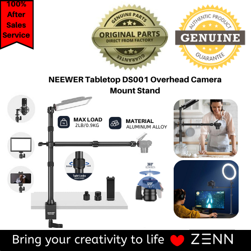 Neewer Camera Desk Mount Stand with DS001 Auxiliary Holding Arm ...