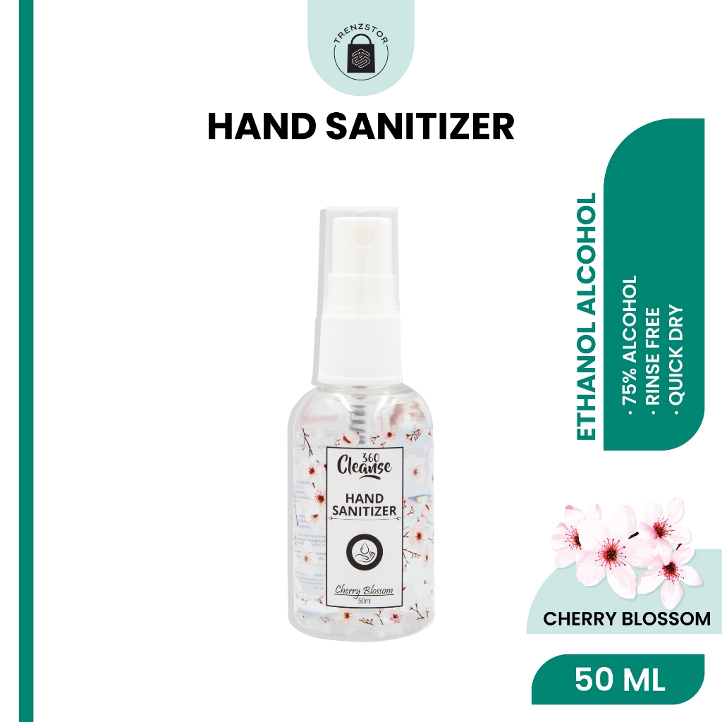 Cleanse360 Hand Sanitizer 75% Alcohol / 50ml Liquid type (Spray bottle ...