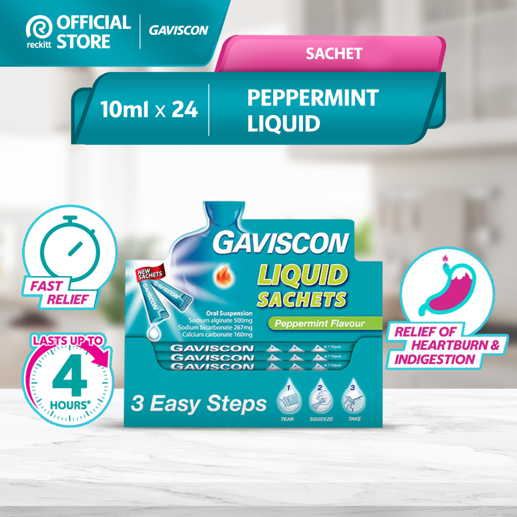Gaviscon Peppermint Liquid Sachet 10ml/10ml x5/10ml x15/10ml x30 ...