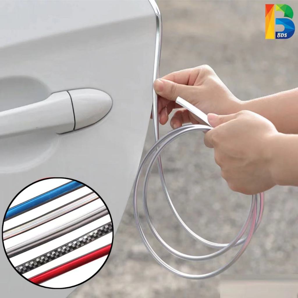 5METER CHROME LINING Car Door Edge Chrome Moulding Trim Strip Door ...