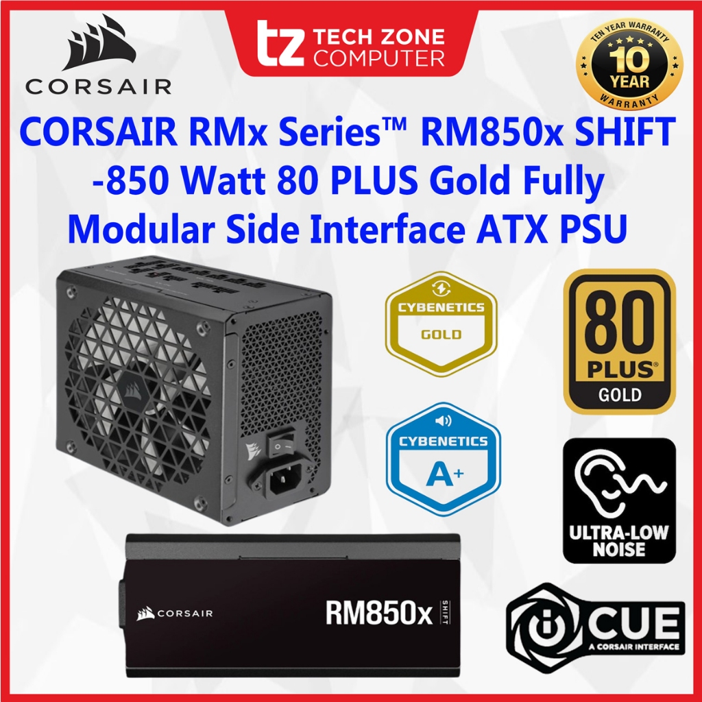 CORSAIR RMx Series™ RM850x SHIFT 850 Watt 80 PLUS Gold Fully Modular ...