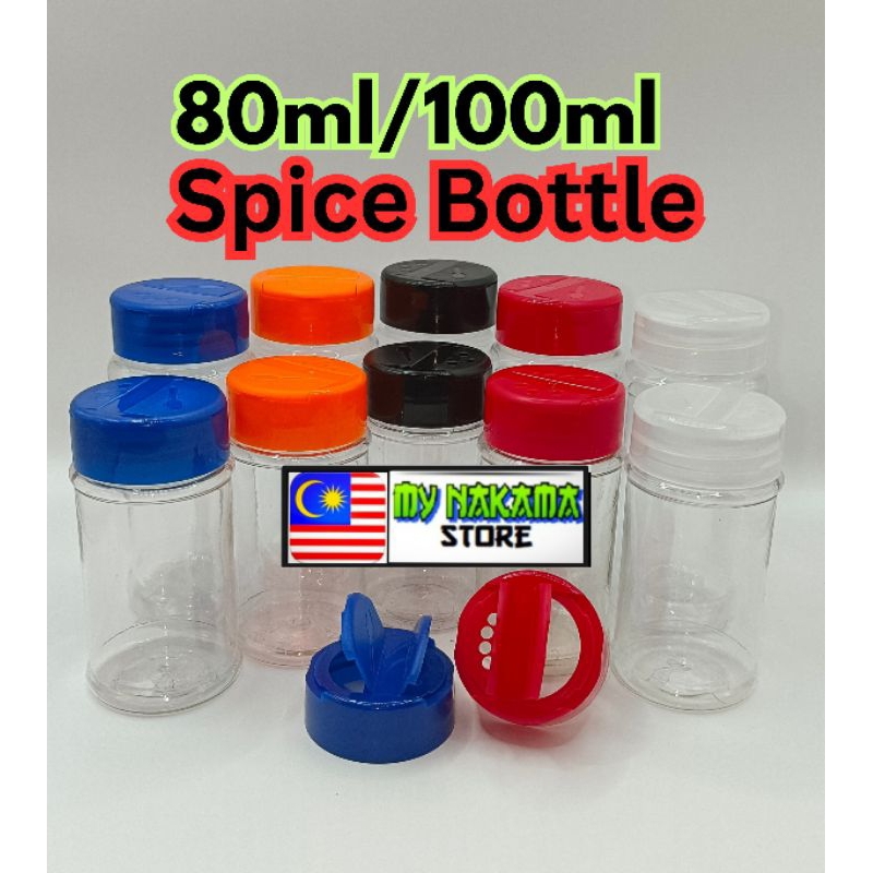 80ml/100ml Botol Rempah Perasa Masakan Plastik PET [ Spice Seasoning ...