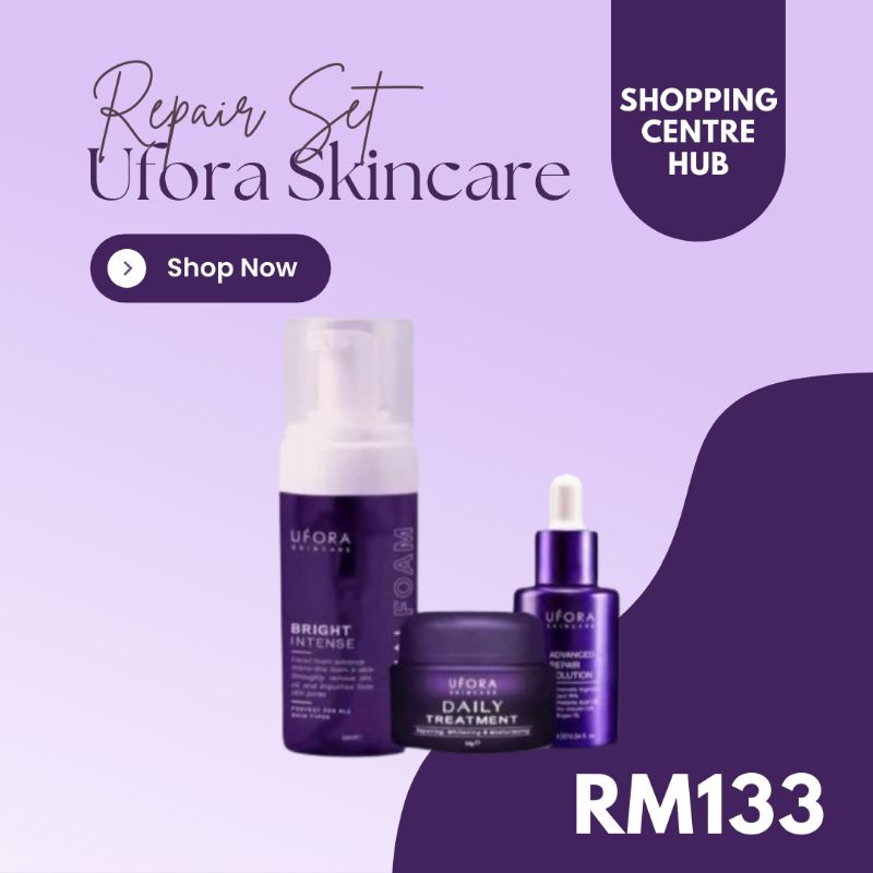 UFORA REPAIR SET (FACIAL FOAM CLEANSER, MOISTURIZER, SERUM) | Shopee ...