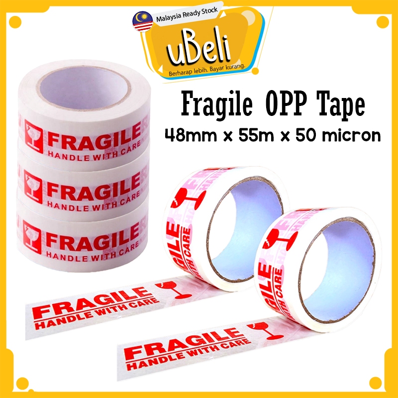 [uBeli] Pita Fragile 48mm x 50m High Quality Fragile Tape 48mm x 50m 1 Roll Fragile OPP Tape ...