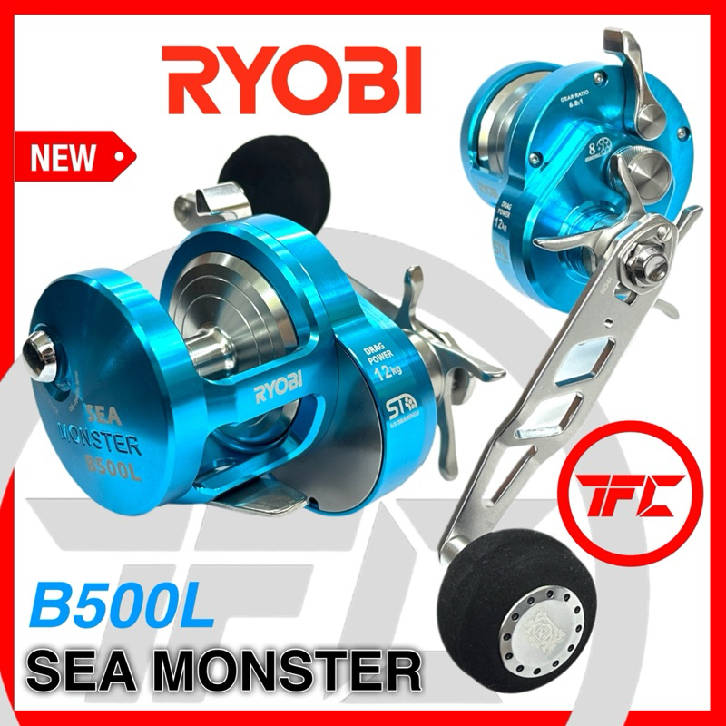 RYOBI SEA MONSTER B500L Overhead Saltwater Jigging Reel Baitcast BC ...