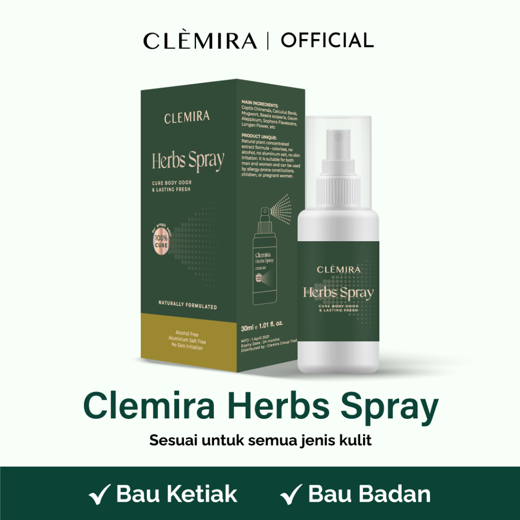 Clemira Spray Bau Ketiak Deodorant Ketiak Bau Ubat Ketiak | Shopee Malaysia