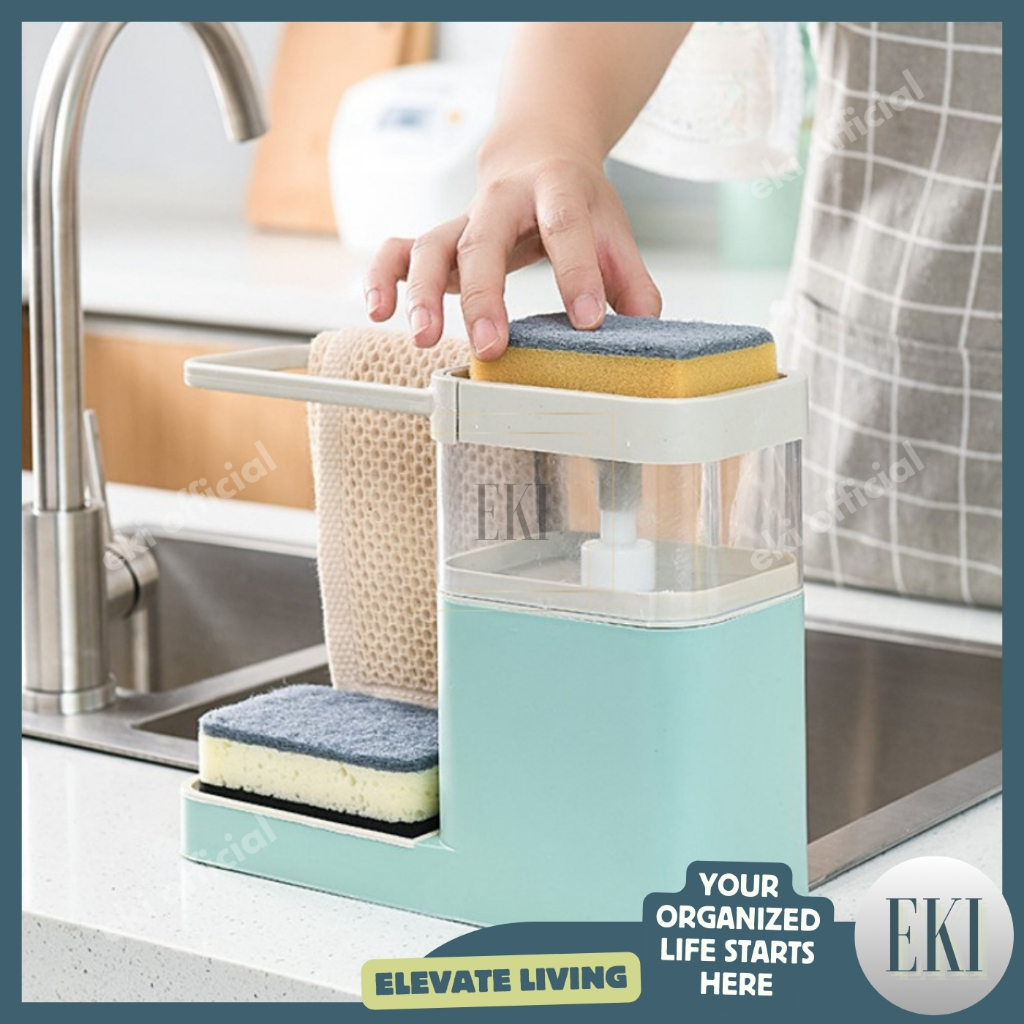 Basin Sponges Holder Rack Box Sink Storage Liquid Dispenser Sponge ...