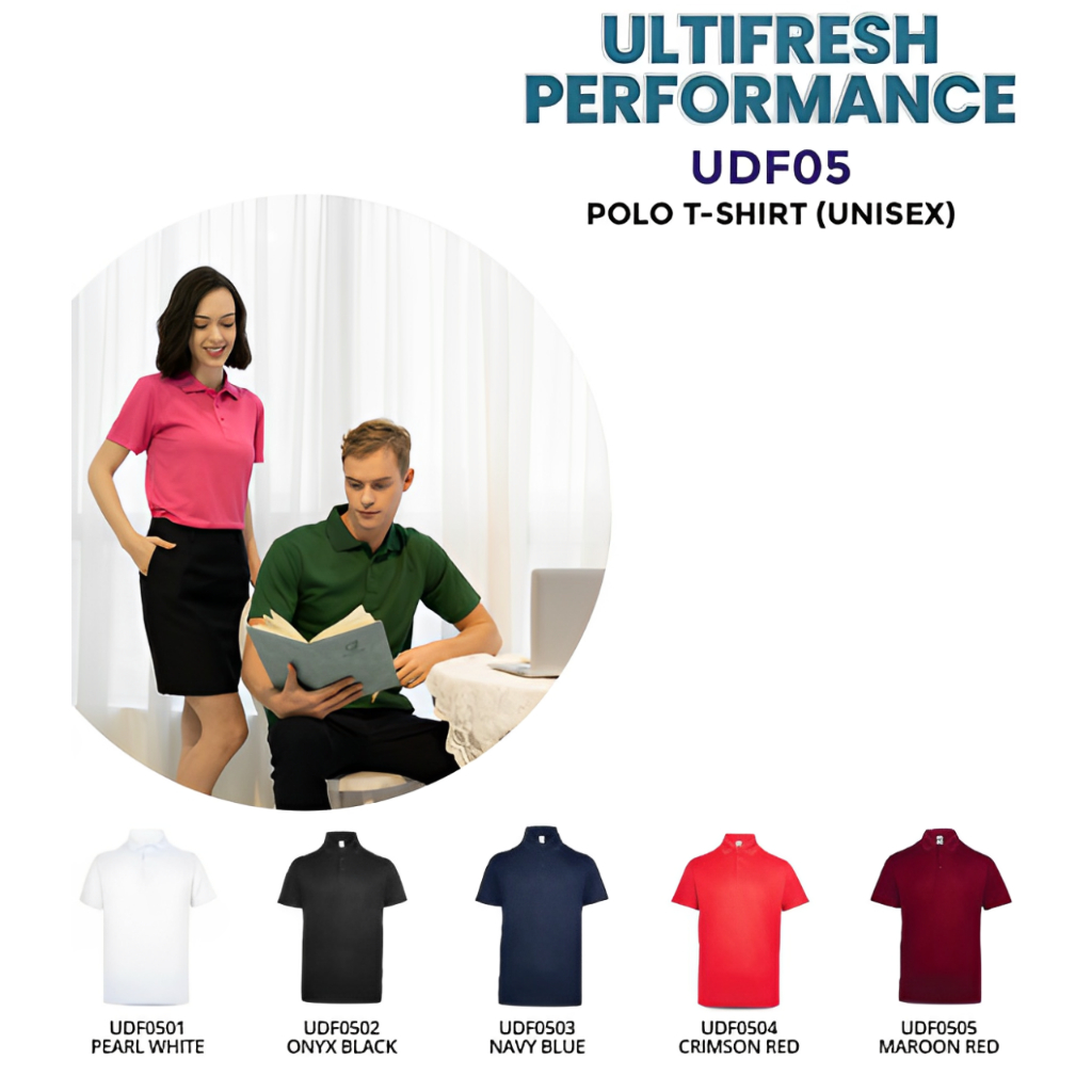 ULTIFRESH Anti Bacterial Polo Shirt Performance Dry Fit Polo Tee Baju Koler Baju Baju Lelaki ...