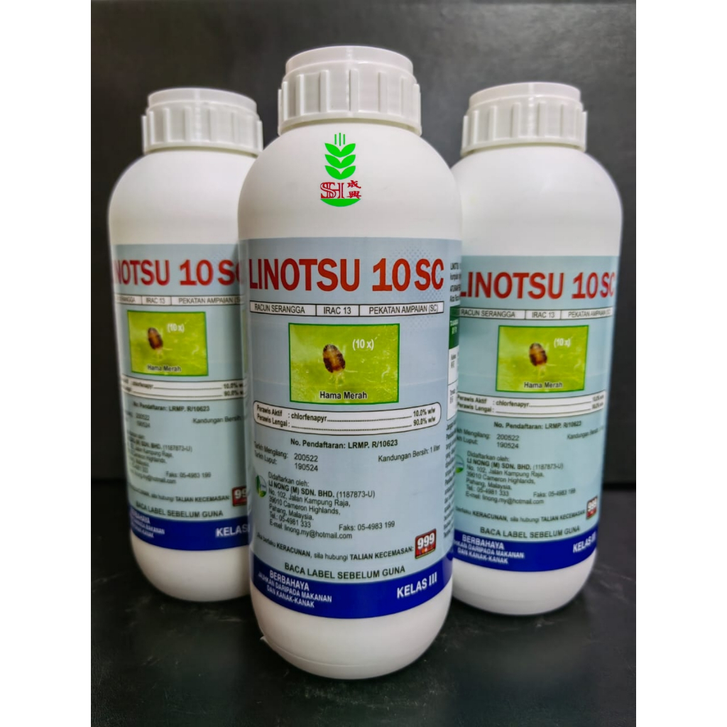 1L Linotsu 10SC chlorfenapyr 10.0%/Hama merah/Racun Serangga | Shopee ...