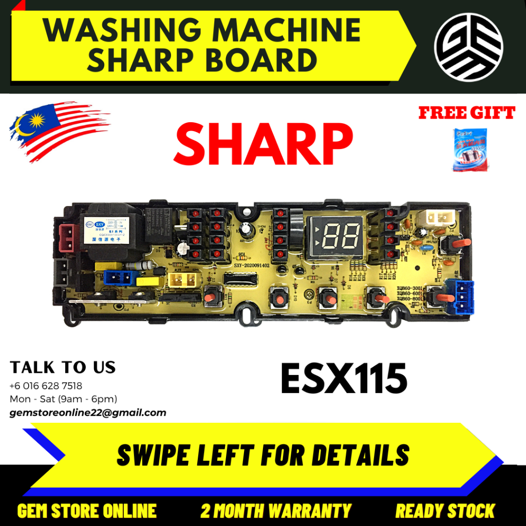 ESX115 SHARP Washing Machine PCB Board / Board Mesin Basuh Sharp ...