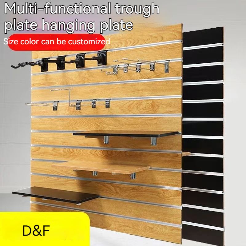 Wooden groove board display rack aluminum groove hanging board wall ...