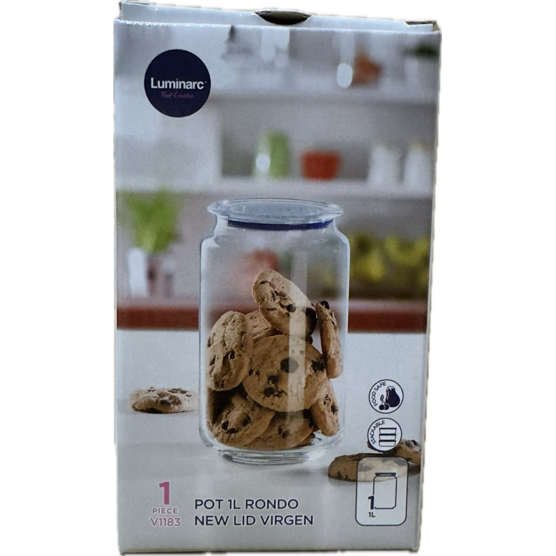 High Quality Luminarc Glass Jar 1 Piece 1L Pot Rondo | Shopee Malaysia