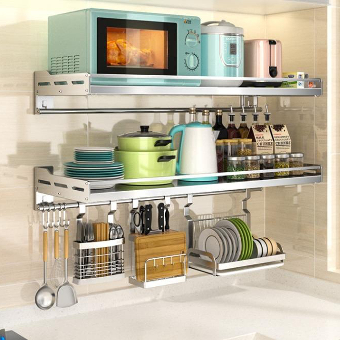 BATHKITCHZ 304 Stainless Steel Kitchen Rack Storage Oven Rack Microwave ...