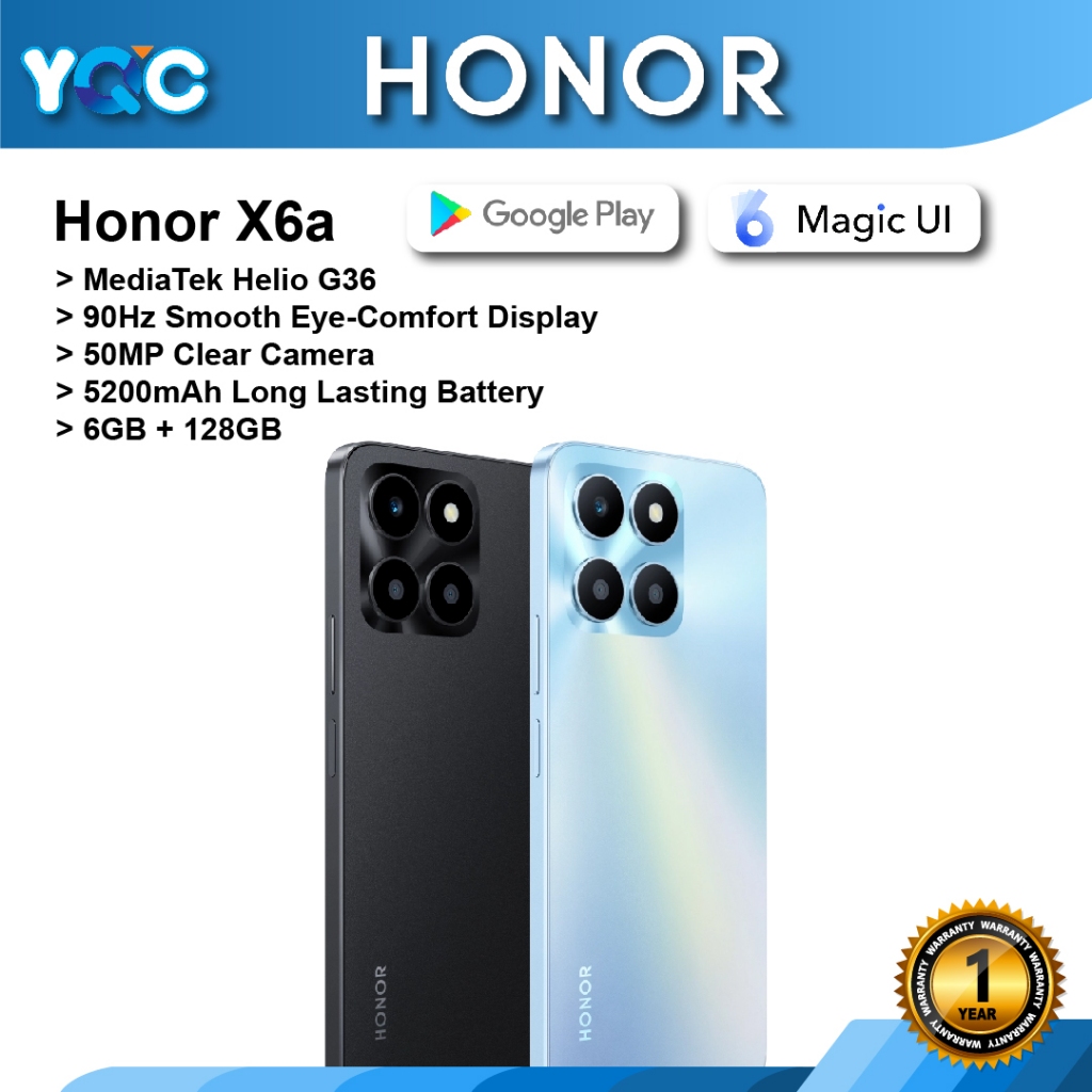 HONOR X6a 4G | 6GB+128GB | Smartphone | 5200mAh Battery | 50MP Triple ...