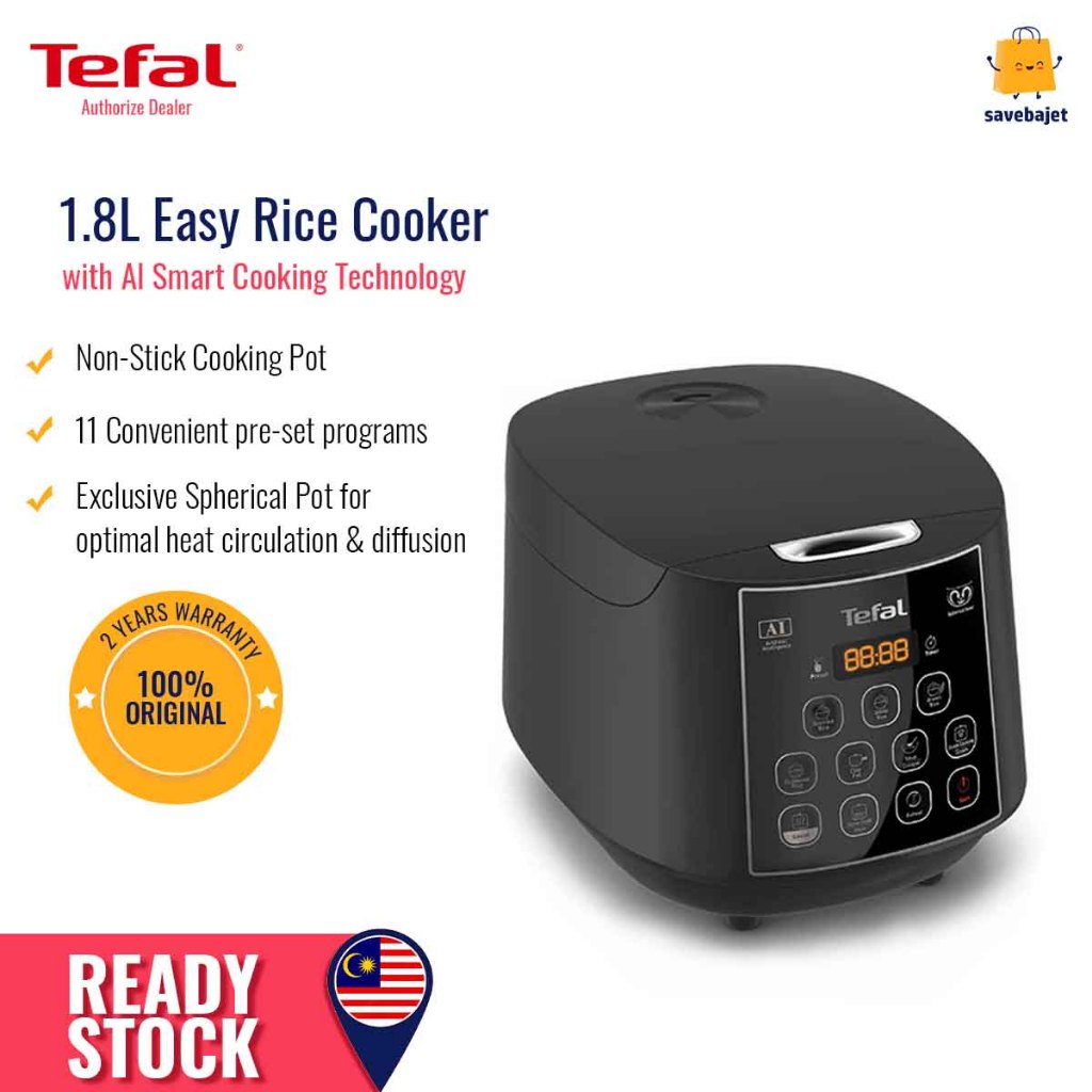 Tefal Easy Rice Fuzzy Plus Logic Rice Cooker (1.8L) RK736B | Shopee Malaysia