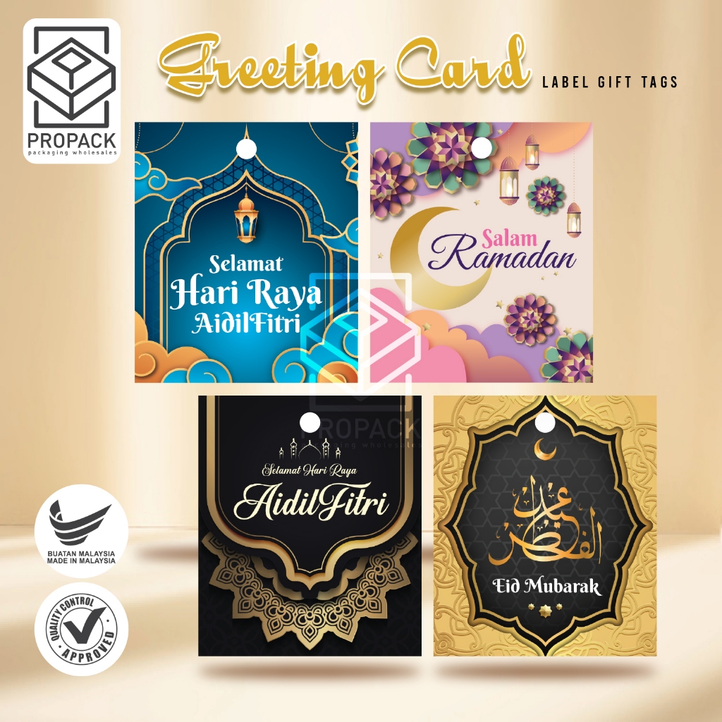 Hari Raya Greeting Card Gift Tags , Hari raya Gift Tags 6.2cm(W) x 6 ...