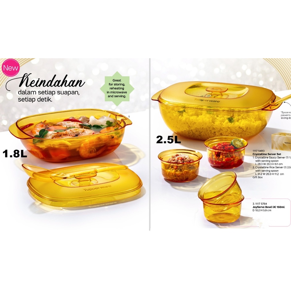 Tupperware Crystalline Server Set with Gift Box/ Kitchenware/ Raya ...