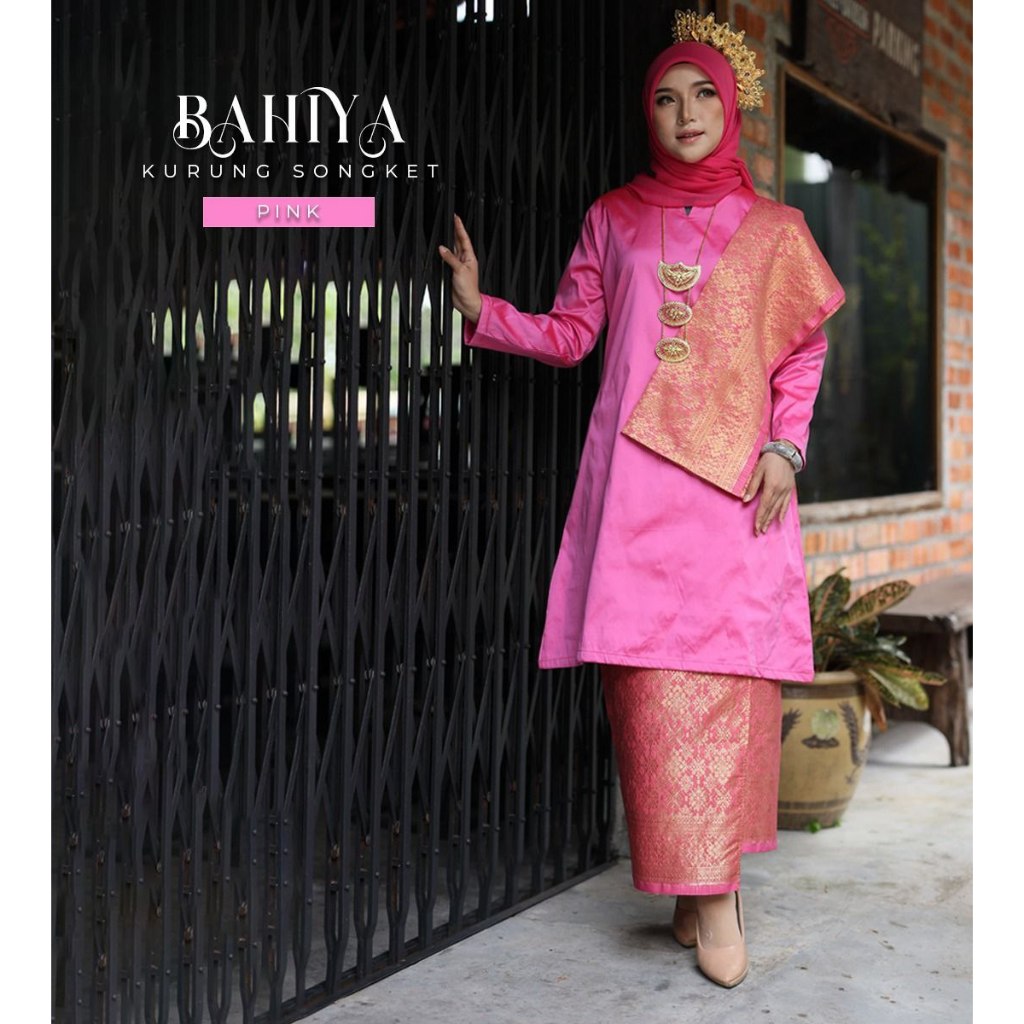 TUNIKMY BAHIYA BAJU KURUNG SONGKET SET BAJU RAYA VIRAL 2024 KAIN SONGKET LEPAS SELENDANG ...
