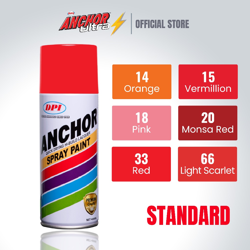 DPI Anchor Standard / 400ml Spray Paint / Cat Sembur / Warna Merah ...