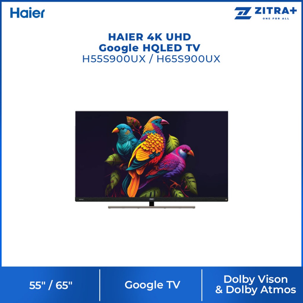 HAIER 65" 4K UHD Google HQLED TV H50P750UX/H65S900UX | Boundless Vision ...