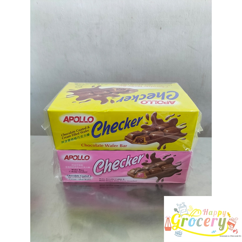 Apollo Checker Chocolate Wafer Bar (Chocolate A1788/ Strawberry A1733 ...