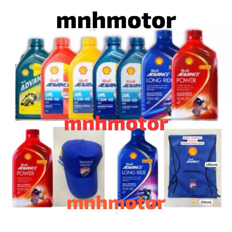 SHELL ADVANCE 4T 2T AX3 SAE-40 AX5 15W-50 AX7 10W-40 15W-50 LONG RIDE ...