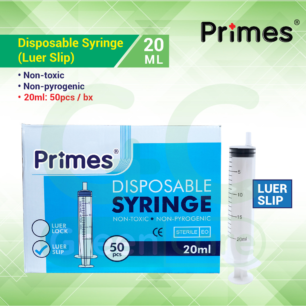Primes Disposable Syringe Luer Slip (1ml /3ml /5ml /10ml /20ml) | Shopee Malaysia