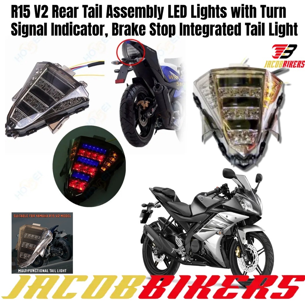 YAMAHA R15 V2 Motorcycle Rear Tail Assembly LED Lights with Turn Signal ...