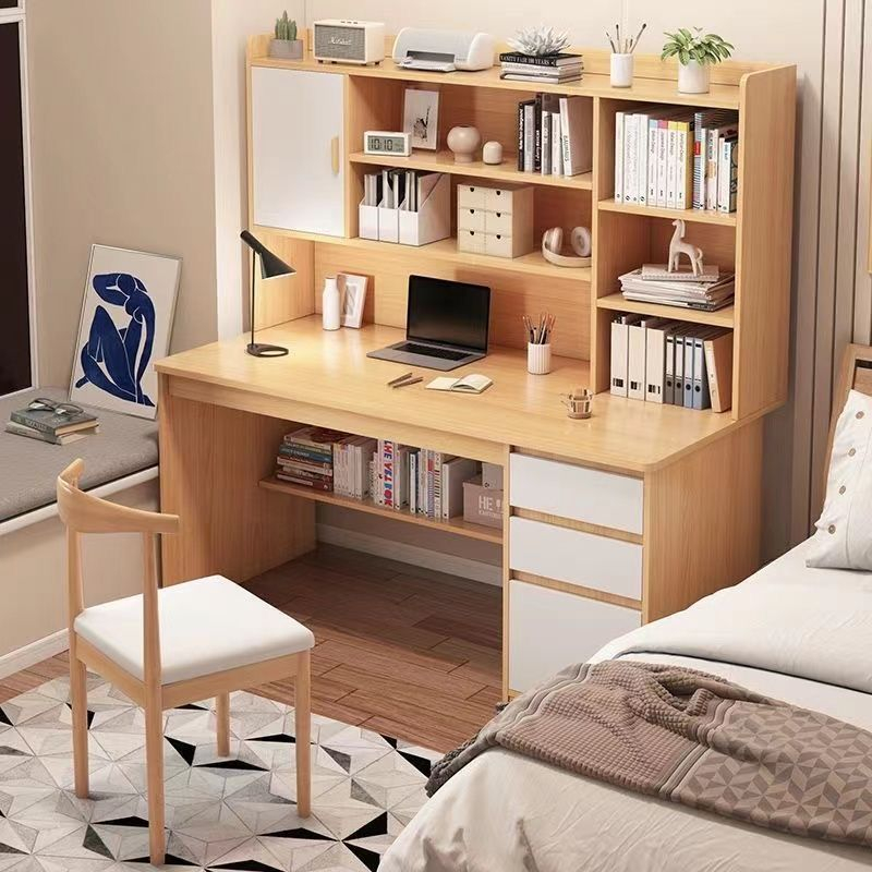 Integrated desk and bookshelf with bookshelf modern and minimalist ...