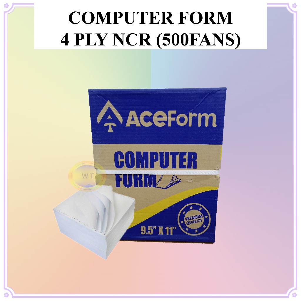 ACEFORM Computer Form - 4 ply NCR Computer Form (500 Fans) | Shopee ...