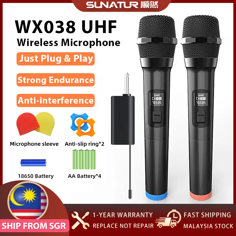 Professional UHF Wireless Microphone Cordless Karaoke Microphone ...