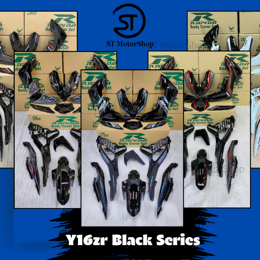 YAMAHA Y16 Y16zr Black Series Cover Set RAPIDO Coverset Sticker Tanam ...