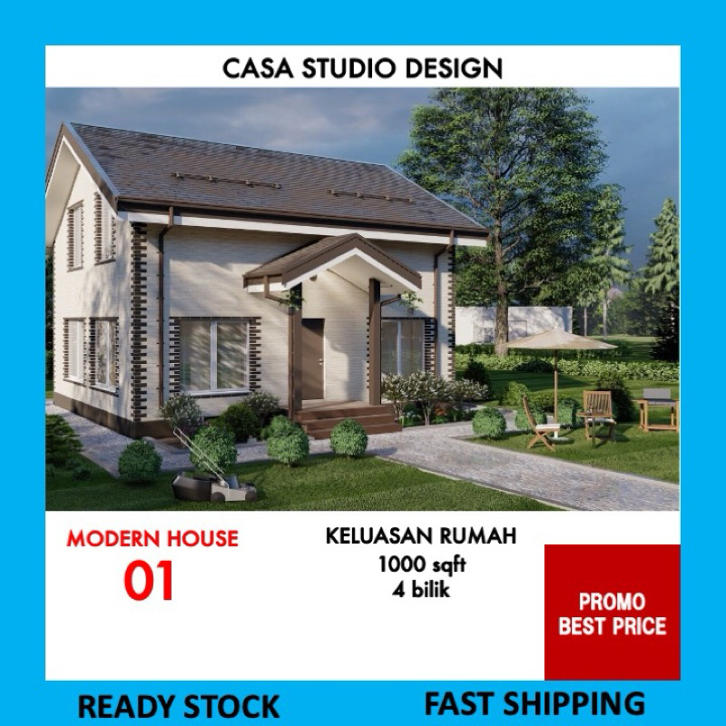 Pelan Rumah Moden | Readymade Plan Rumah MH 01 | Shopee Malaysia