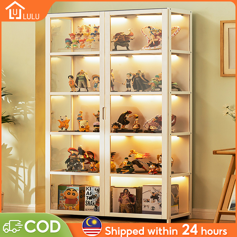 White display cabinet Almari kaca display Display rack 櫥櫃收納櫃 | Shopee ...