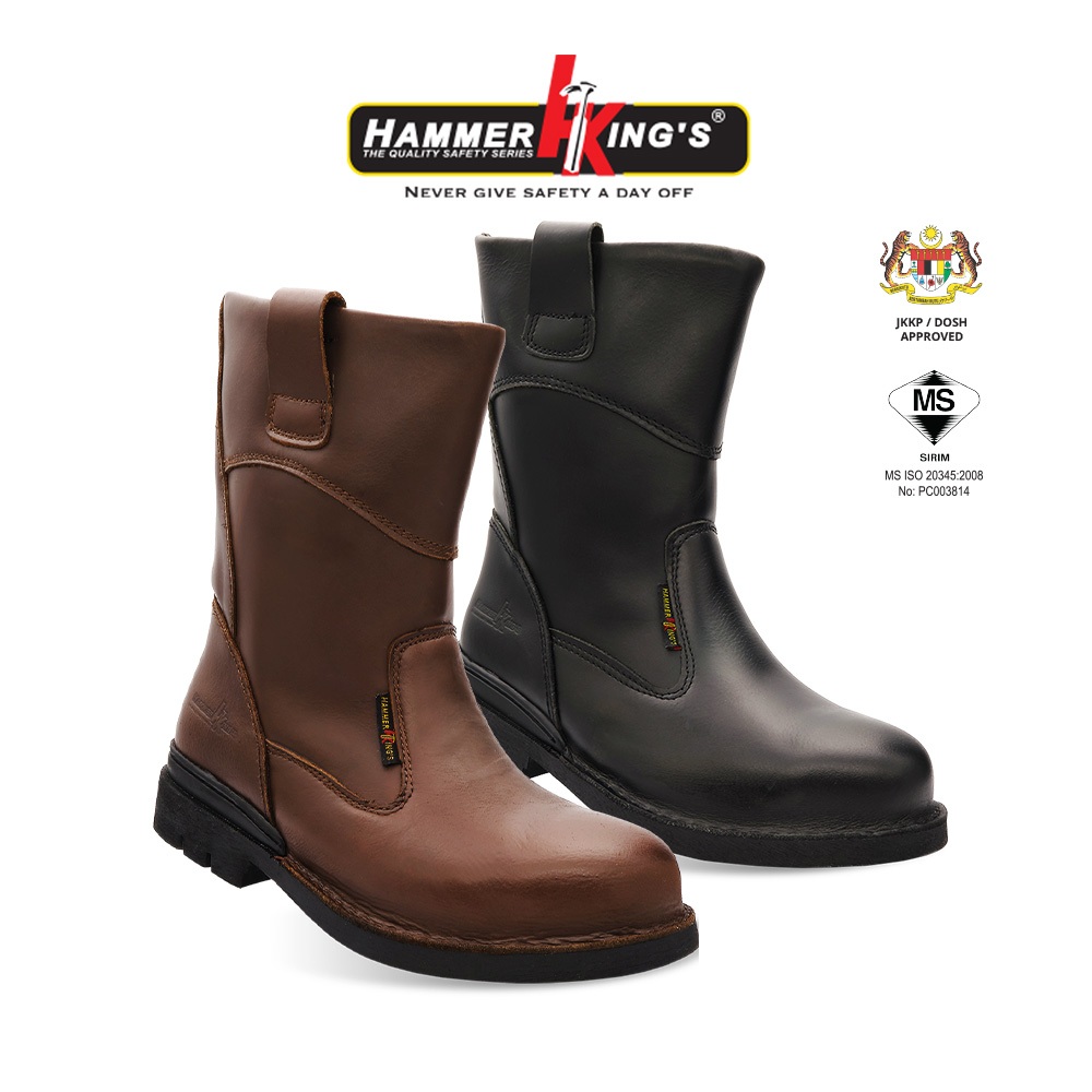 [READY STOCK] HAMMER KING'S 13005 Genuine Leather Safety High Cut Boots ...