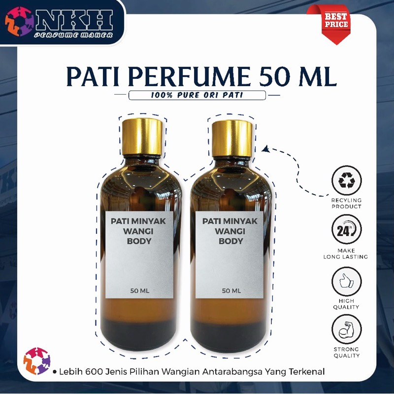 PATI MINYAK WANGI BADAN 50ML 100% PURE / BODY PERFUME 50ML 100% PURE pati minyak wangi badan ...