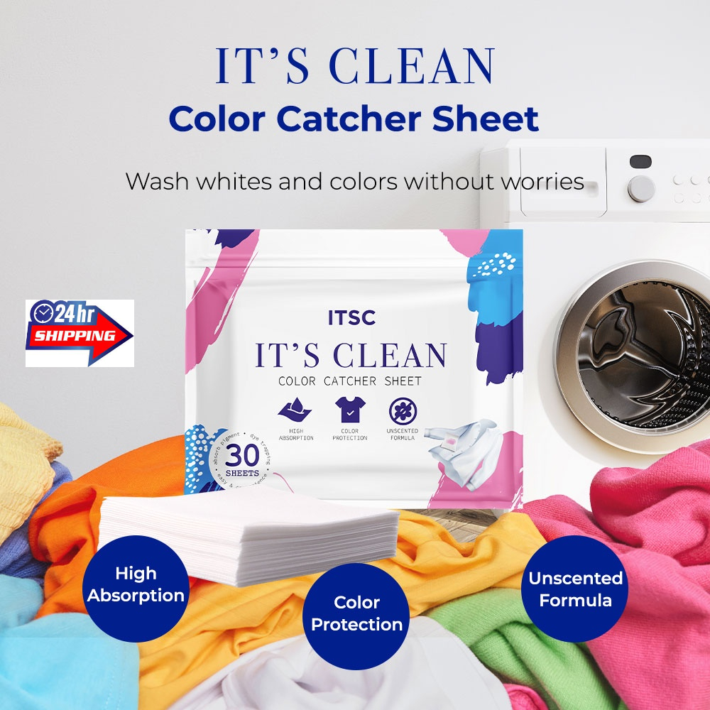 IT'S CLEAN ITSC Color Catcher Sheet (30 sheets/ pack) 防串染吸色片 (30片/包） | Shopee Malaysia
